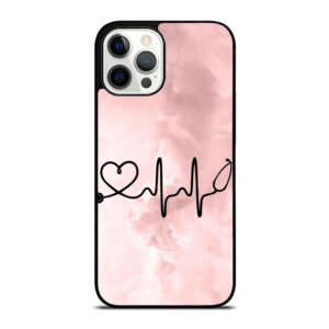 medicine hospital heartbeat stethoscope heart medical nurse case - compatible with iphone 14 - durable non-slip tpu rubber shockproof slim case (14)