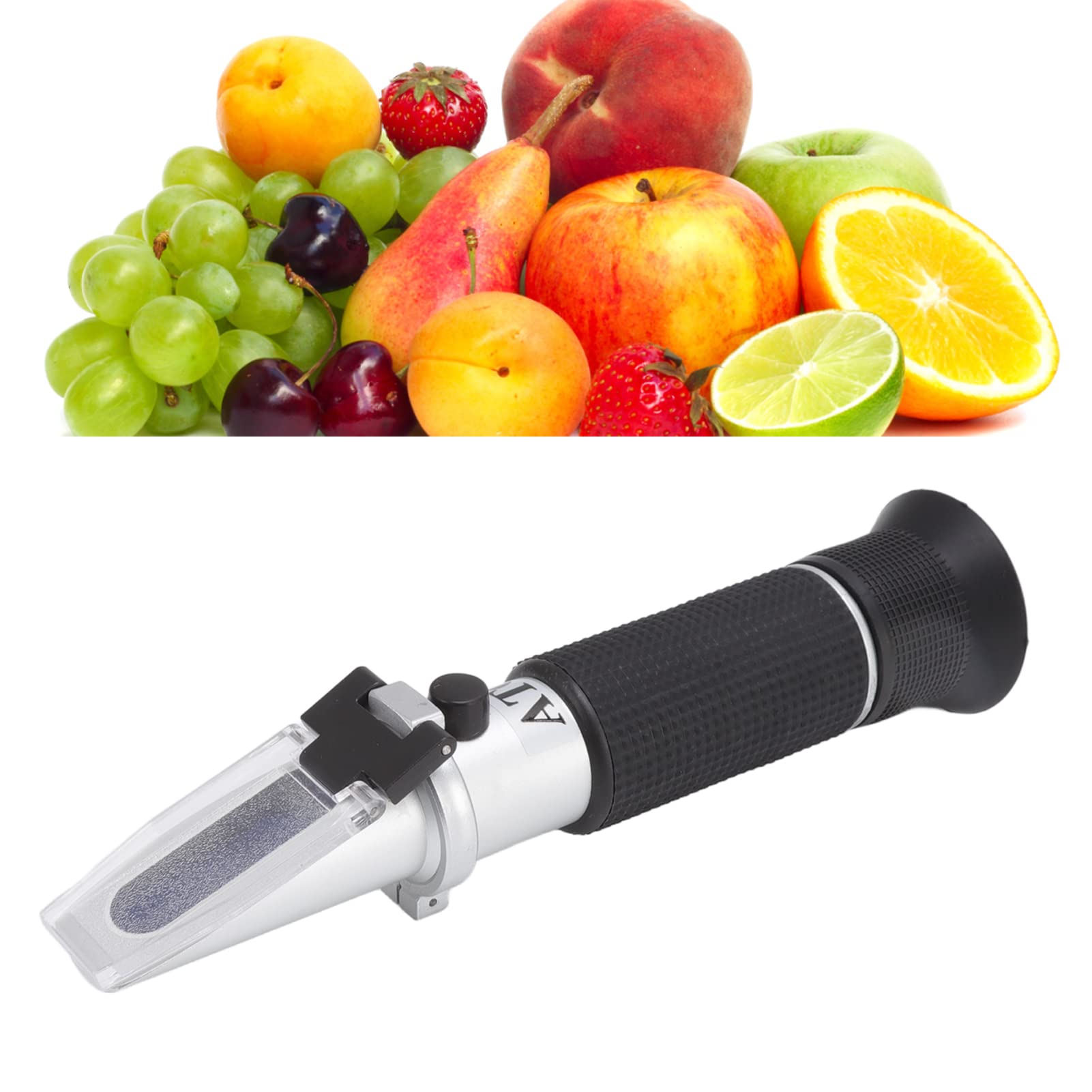 Alcohol Refractometer, Brix Meter Professional Cover Plate Silicone Handle 3 in 1 HD Prism for Homebrew Kit for Fruit