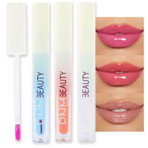 evpct 3pcs clear color changing ph tinted lip gloss sets for women girls 10-12 pink mood lip oil gloss balm tint stain glaze pack hydrating moisturizer lipstick magic labiales magicos,0.14fl.oz*3