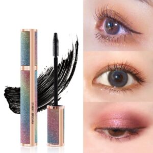 4D Silk Fiber Mascara set, Mascara and Eyeliner set, Long Lasting Mascara kit & Waterproof Black Eyeliner Pencil, No Clumping Lasting All Day