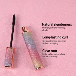 4D Silk Fiber Mascara set, Mascara and Eyeliner set, Long Lasting Mascara kit & Waterproof Black Eyeliner Pencil, No Clumping Lasting All Day