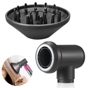 diffuser and adaptor compatible with dyson airwrap attachments, converting your air wrap curling styler to a hair dryer