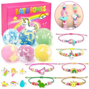 bath bombs for kids with surprise inside 6 large organic bubble kids bath bomb with bracelets and rings toys safe and natural bathbombs easter gifts for 4 5 6 7 8 9 years old girls birthday christmas