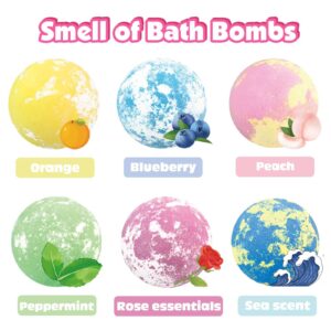 Bath Bombs for Kids with Surprise Inside 6 Large Organic Bubble Kids Bath Bomb with Bracelets and Rings Toys Safe and Natural bathbombs Easter Gifts for 4 5 6 7 8 9 Years Old Girls Birthday Christmas