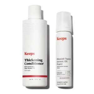 keeps minoxidil foam and thickening shampoo bundle for hair growth