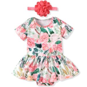 aalizzwell 6-12 months infant baby girls spring summer clothes floral bodysuit dress outfit