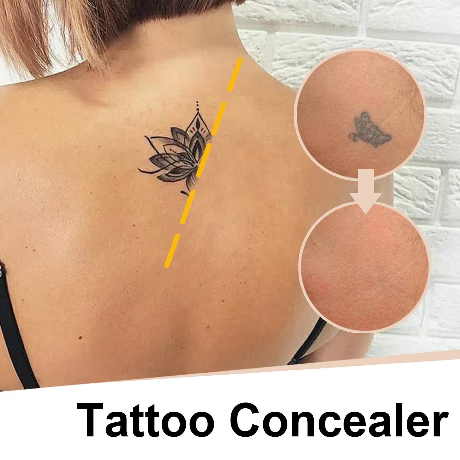 Tattoo Cover Up,Waterproof Invisible Concealer Body Leg Bruise Stretch Scar Dark Spots Vitiligo Skin Makeup Waterproof,Professional Long Lasting Tattoo Cover Up Suitable for Men and Women,2 Colors/Set