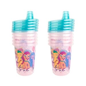 the first years take & toss my little pony sippy cups - reusable toddlers cups with lids - kids party pack with 2 travel caps - 10 oz - 10 count