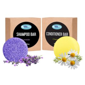 miztag home & health conditioner & shampoobar for hair - solid & natural soap bar for hair with zero waste packaging - vegan eco friendly gift for women