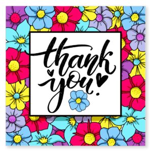 thank you stickers,thank you colorful flowers business stickers,thank you small business stickers,business packaging stickers envelop seals 240 pcs