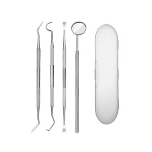 olixuzyh dental tools,dental picks,dental tools kit for teeth cleaning,stainless floss picks for dentist, personal,pets oral care with oral mirror tooth tartar plaque scraper dental probe with case