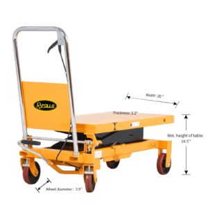 APOLLOLIFT Electric Power Lithium Battery Pallet Jack Truck 3300lb Capacity 48" x27" and Single Scissor Hydraulic Lift Table/Cart 1760lbs Capacity 39.4" Lifting Height