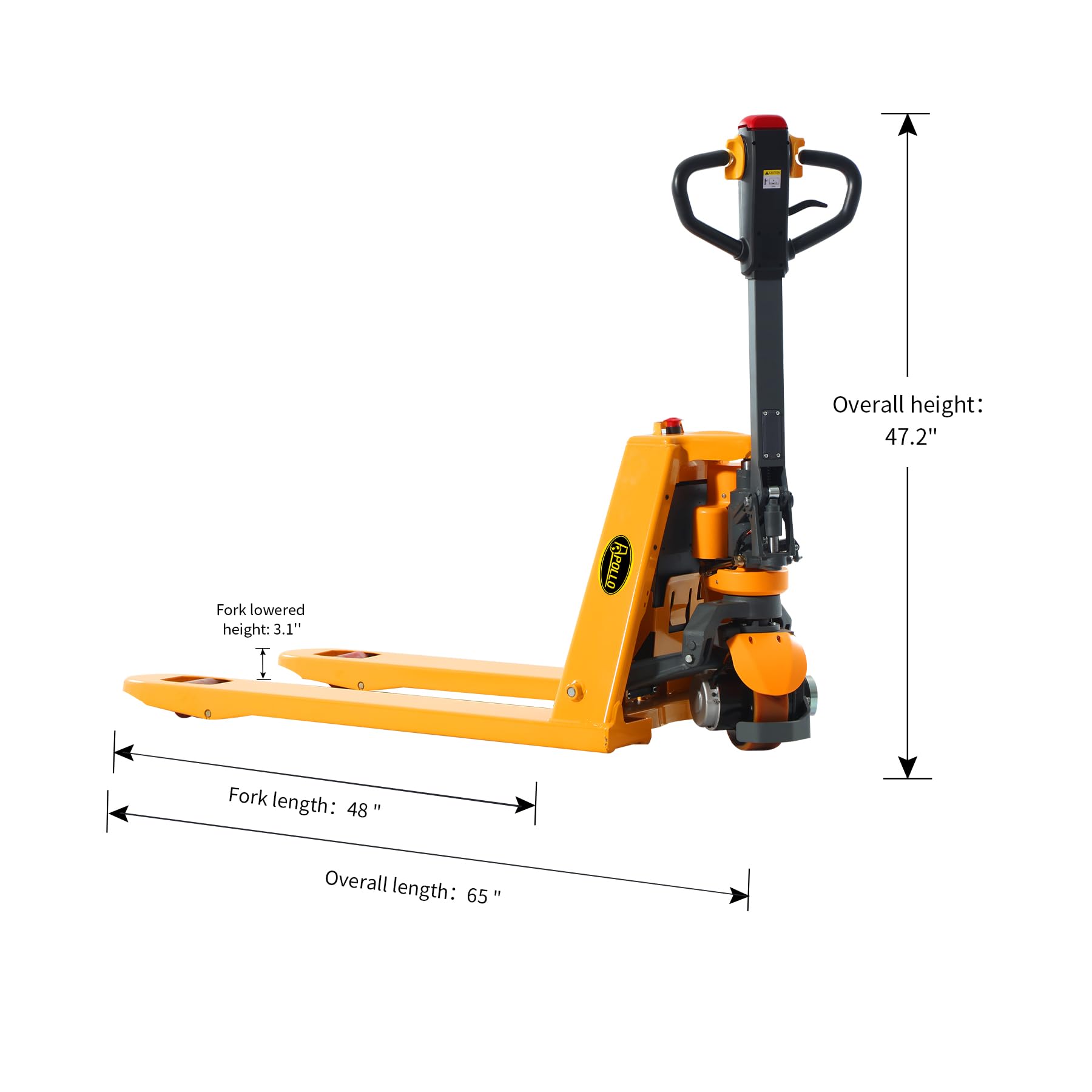 APOLLOLIFT Electric Power Lithium Battery Pallet Jack Truck 3300lb Cap. 48" x27" and Double Scissor Hydraulic Lift Table/Cart 770lbs Capacity 51.2" Lifting Height