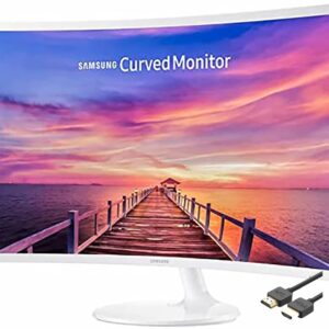 SAMSUNG 27" Curved Monitor, Widescreen LED FHD (1920x1080) Display, 4 ms Response Time, VGA D-Sub, DisplayPort, HDMI Standard, with MTC HDMI