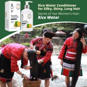 Luv Me Care Rice Water Hair Growth Conditioner 10 Fl Oz with Biotin, Improve Strength, Volume, and Shine, Deep Conditioning for Dry, Frizzy, or Curly Strands