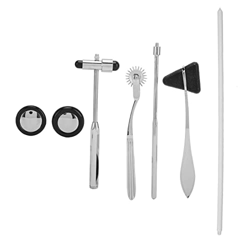 5 Piece Hospital Percussion Hammer Set Cusco Heavy Duty Non Slip Stainless Steel Stethoscope Kit, Medium Adults Motor, Tool Hearing Tool