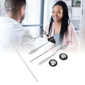 5 Piece Hospital Percussion Hammer Set Cusco Heavy Duty Non Slip Stainless Steel Stethoscope Kit, Medium Adults Motor, Tool Hearing Tool