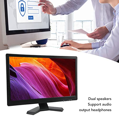 Cuifati 21.5 Inch LED Monitor, LED Monitor Support VGA, HD Multimedia Interface, AV, BNC, USB, DC, Portable Monitor with Remote Control and Dual Speakers