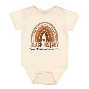 rainbow black history month baby infant one piece bodysuit newborn natural