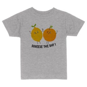 lemon and orange squeeze the day toddler kids t-shirt 2t heather grey