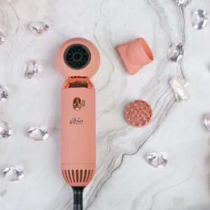 Aria Beauty Too Cute Compact Hair Dryer - Lightweight, Portable Blow Dryer with High or Low Settings - Negative Ionic Technology - Rose Gold - 1 pc