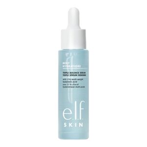 e.l.f. skin holy hydration! triple bounce serum, 1.7% hyaluronic acid serum for plump, bouncy skin, great for hydrating dry skin