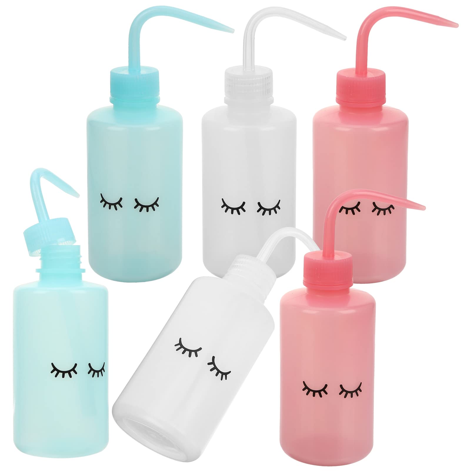 iplusmile Safety Wash Bottle 6pcs Plastic Squeeze Tattoo Washing Bottle Water Bottle Succulent Watering Rinse Bottle for Lab Tattoo Irrigation Supplies 250ml