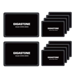 gigastone sata ssd 120gb (10-pack) 2.5 inch ssd 500mb/s upgrade laptop pc memory and storage ps4 hdd replacement 2.5" internal solid state hard drives sata iii slc cache 3d nand increase performance