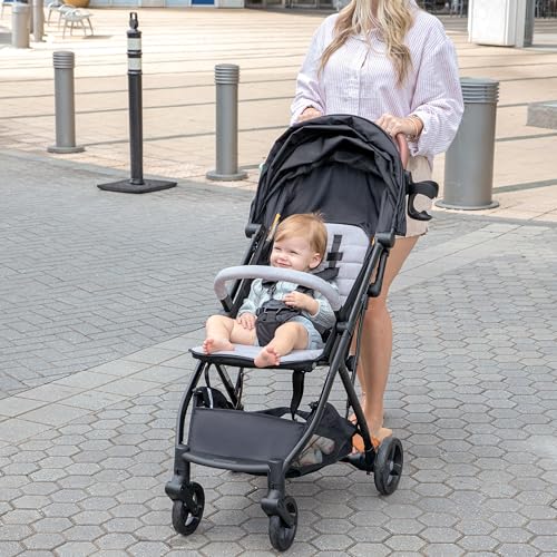 Summer by Ingenuity 3Dquickclose CS+ Compact Fold Stroller, Car-Seat Compatible, Lightweight Stroller with Oversized Canopy, Extra-Large Storage