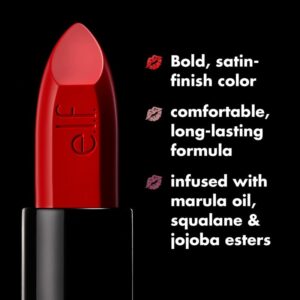 e.l.f. O Face Satin Lipstick, Richly Pigmented, Nourishing & Long-Lasting Creamy Lipstick, Infused With Jojoba, Vegan & Cruelty-Free, Me, Myself And I