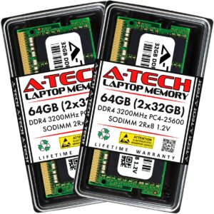 a-tech 64gb kit (2x32gb) ram for lenovo legion 5/5i gaming laptop | ddr4 3200mhz pc4-25600 sodimm 2rx8 1.2v 260-pin non-ecc so-dimm memory upgrade