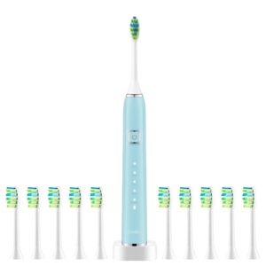 7am2m rechargeable sonic electric toothbrush am100 package with 10 brush heads