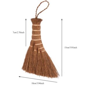 Mini broom,Natural Whisk Sweeping Hand Handle Broom for Multi-Surface Sweeping,Small Tea Ceremony Broom,fireplace broom