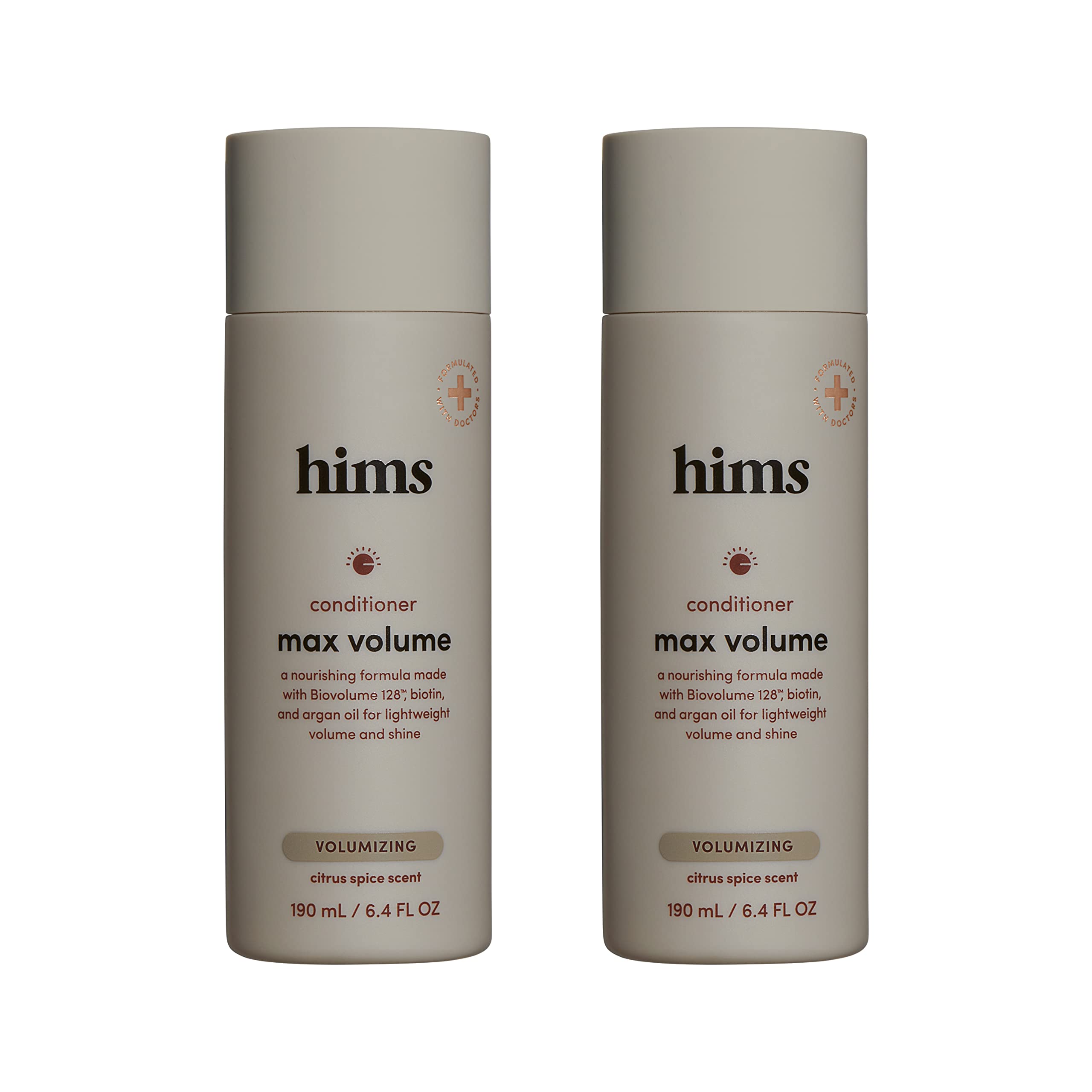 Hims Max Volume Conditioner 2 Pack - Volumizing Conditioner for Men - Citrus Spice - Men's Natural Conditioner - Moisturizes, Adds Shine & Bounce - 2 x 6.4 fl oz Bottles