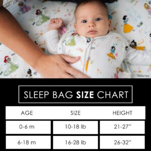 Milk Snob Disney Princess Baby Sleeping Sack for 6-18 Months, Sleeveless Sleep Bag Wearable Zip Up Blanket for Girl, Infant Shower and Registry Gifts