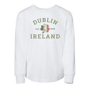 dublin ireland toddler kids long sleeve t-shirt 4t white