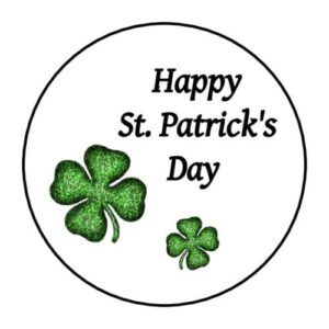 30 pcs happy st patrick's day​​​​ stickers envelope seals labels round tags, stamps sticker for gift cards, envelopes, boxes for holiday, birthday, christmas