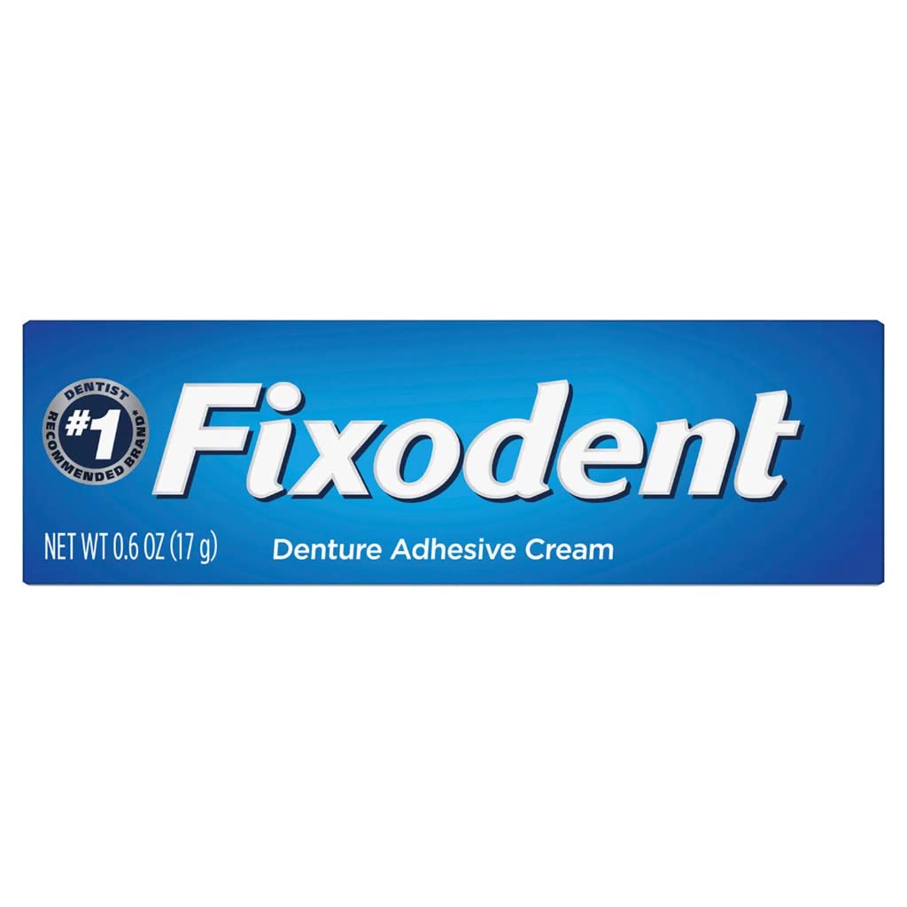 Fixodent Secure Denture Adhesive Cream, 0.6 oz (Pack of 2)