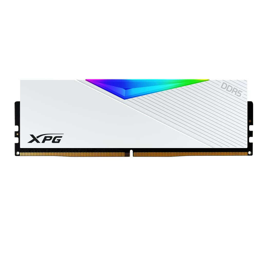 XPG Lancer RGB DDR5 6400MHz 32GB (2x16GB) CL32 UDIMM 288-Pins Desktop SDRAM DDR5 Dual Channel RAM Kit White Heatsink (AX5U6400C3216G-DCLARWH)