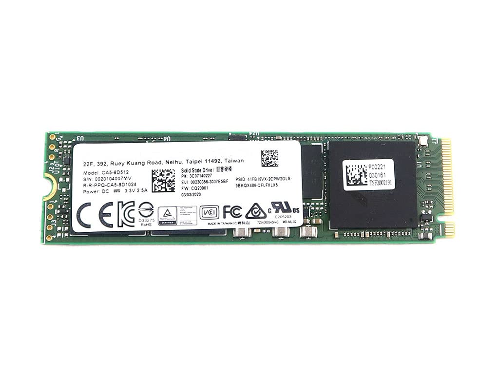 Solid State Drive 3C07140227 Compatible Replacement Spare Part for Lite-On CA5 CA5-8D512 512GB PCI Express 3.0 x4 TLC NVMe M.2 2280 Internal SSD