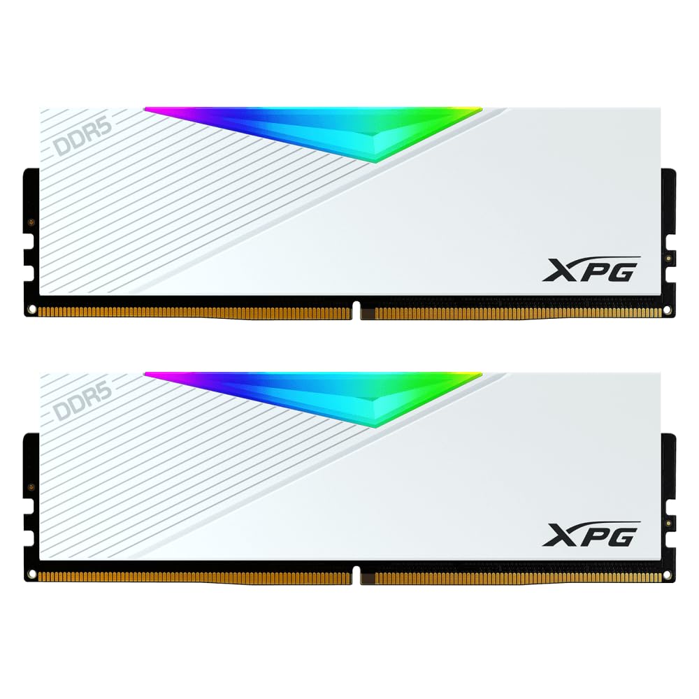 XPG Lancer RGB DDR5 6400MHz 32GB (2x16GB) CL32 UDIMM 288-Pins Desktop SDRAM DDR5 Dual Channel RAM Kit White Heatsink (AX5U6400C3216G-DCLARWH)