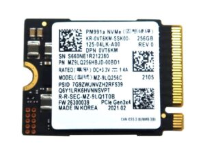 solid state drive mz9lq256hbjd-00bd1 compatible replacement spare part for samsung pm991 mz-9lq256c 256gb m.2 2230 nvme pcie gen3 x4 ssd