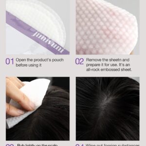 Junivuni hair scalp wipe - Soothe and Revive: Scalp Care Hair Cleansing Wipes - Refresh your hair, anywhere, anytime - Great for Braids, Dread hairstyles