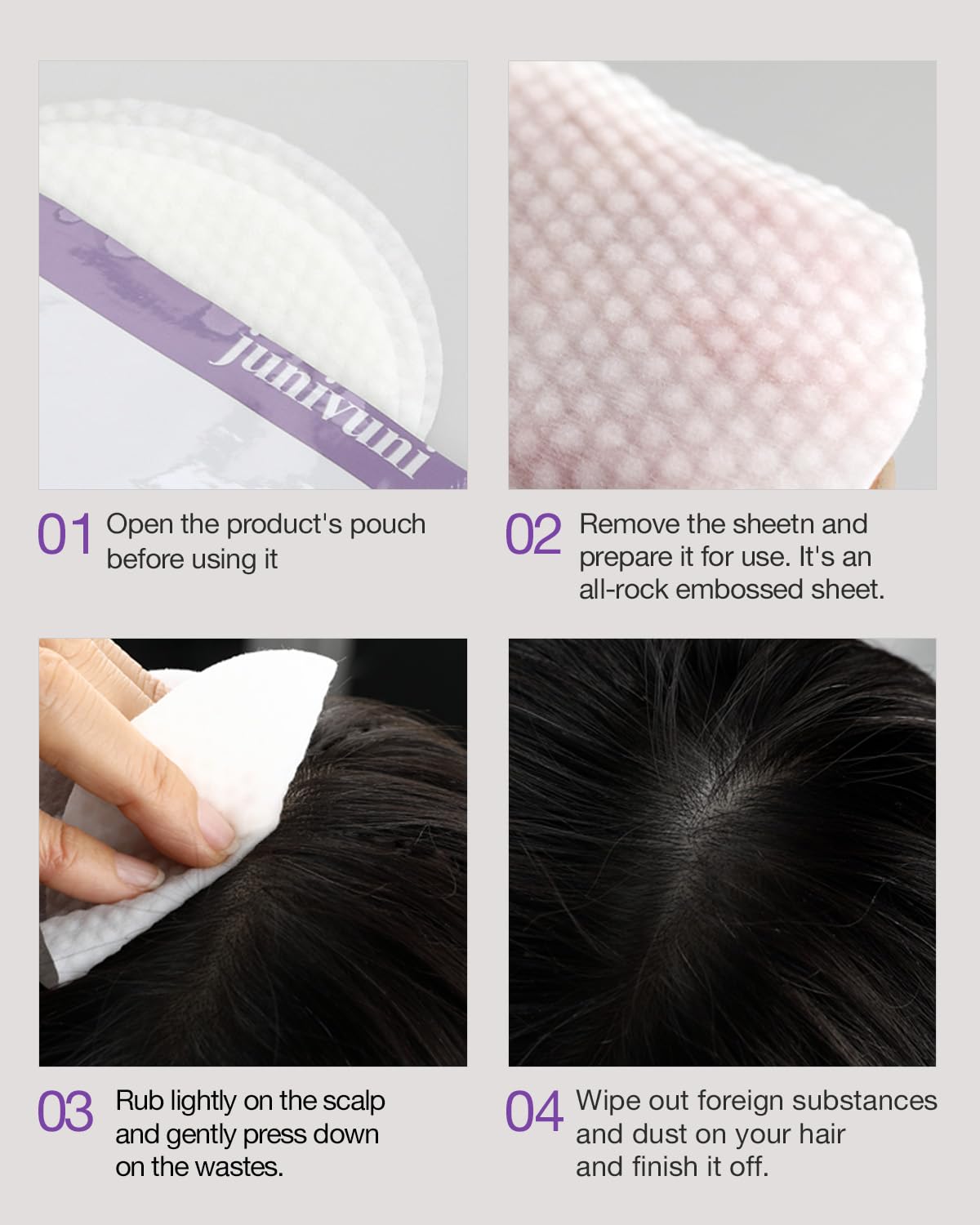 Junivuni hair scalp wipe - Soothe and Revive: Scalp Care Hair Cleansing Wipes - Refresh your hair, anywhere, anytime - Great for Braids, Dread hairstyles