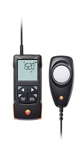 testo 545 digital lux meter – light meter handheld for light illuminance measurement in workplaces – range of up to 100,000 lux – luxometer with app compatibility