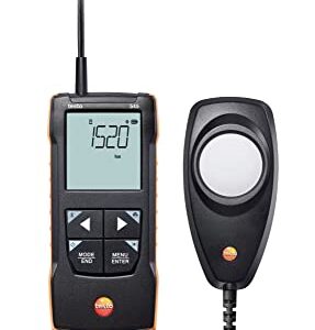 Testo 545 Digital Lux Meter – Light Meter Handheld for Light Illuminance Measurement in Workplaces – Range of up to 100,000 Lux – Luxometer with App Compatibility