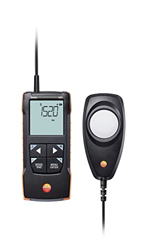 Testo 545 Digital Lux Meter – Light Meter Handheld for Light Illuminance Measurement in Workplaces – Range of up to 100,000 Lux – Luxometer with App Compatibility