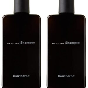 Hawthorne Men's Natural Shampoo with Tea Tree & Peppermint Oil. Invigorating Fresh Geranium Leaf Scent. Sulfate Free, Paraben Free. 8 fl. oz. 2-Pack.