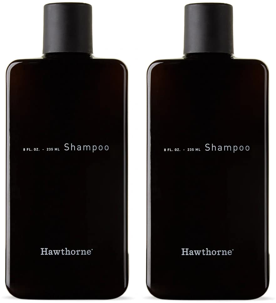 Hawthorne Men's Natural Shampoo with Tea Tree & Peppermint Oil. Invigorating Fresh Geranium Leaf Scent. Sulfate Free, Paraben Free. 8 fl. oz. 2-Pack.