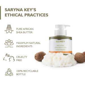 Saryna Key Shampoo for Damaged Hair with Pure African Shea Butter and Body Lotion Gift - - Sulfate Free, No Parabens, Cruelty Free (300ml/10.14oz)